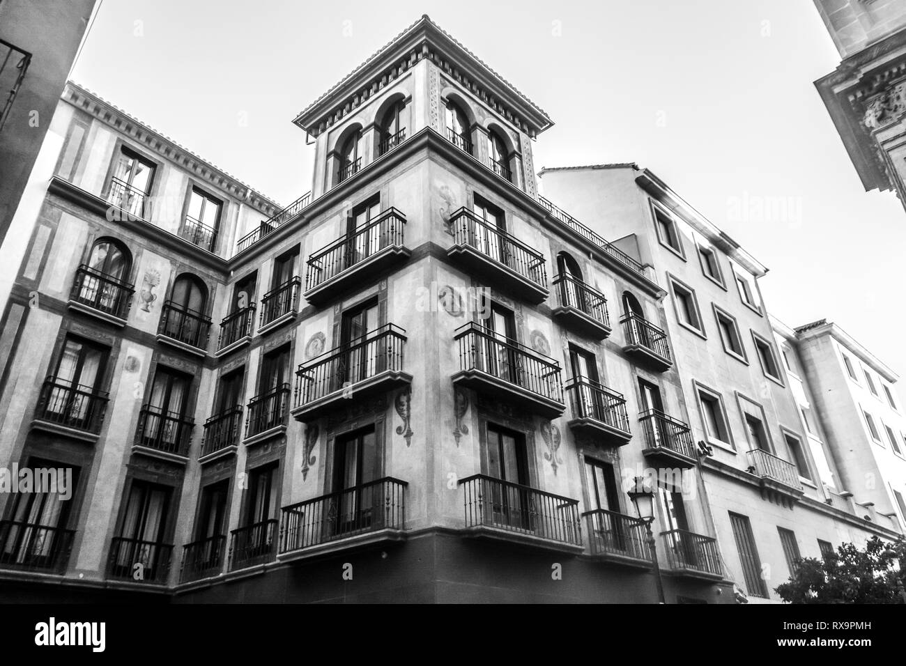 Interior and exteriors of buildings in the city of Granada, Spain Stock ...