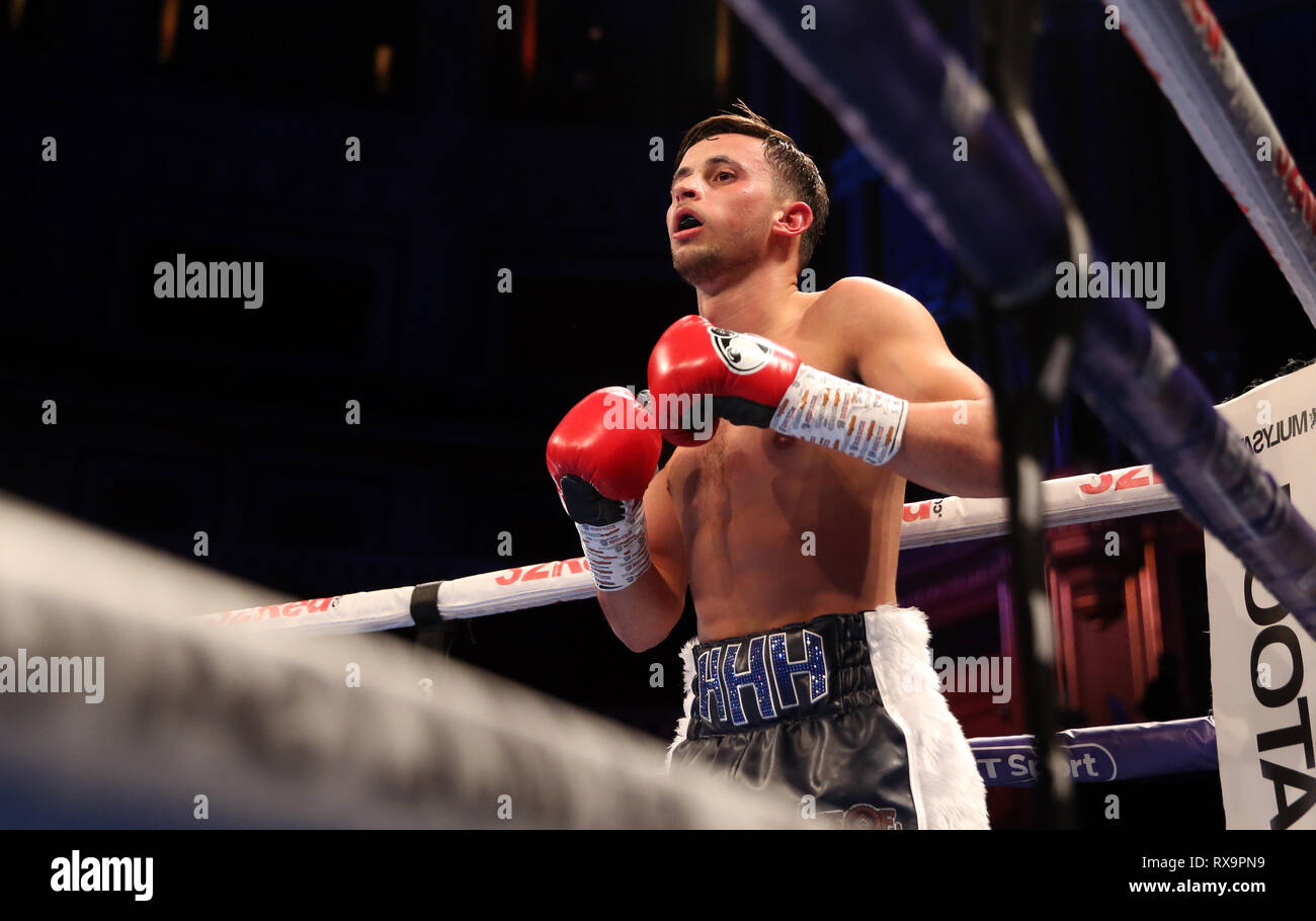 Harvey Horn during the Flyweight Contest at the Royal Albert Hall ...
