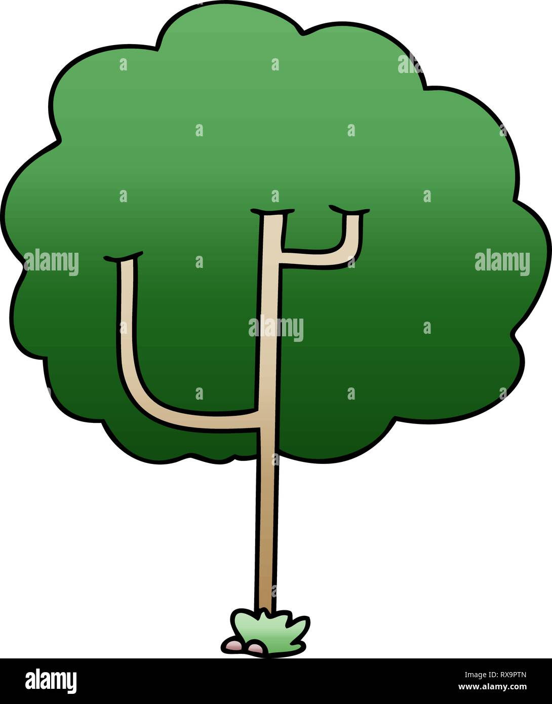 gradient shaded quirky cartoon tree Stock Vector Image & Art - Alamy