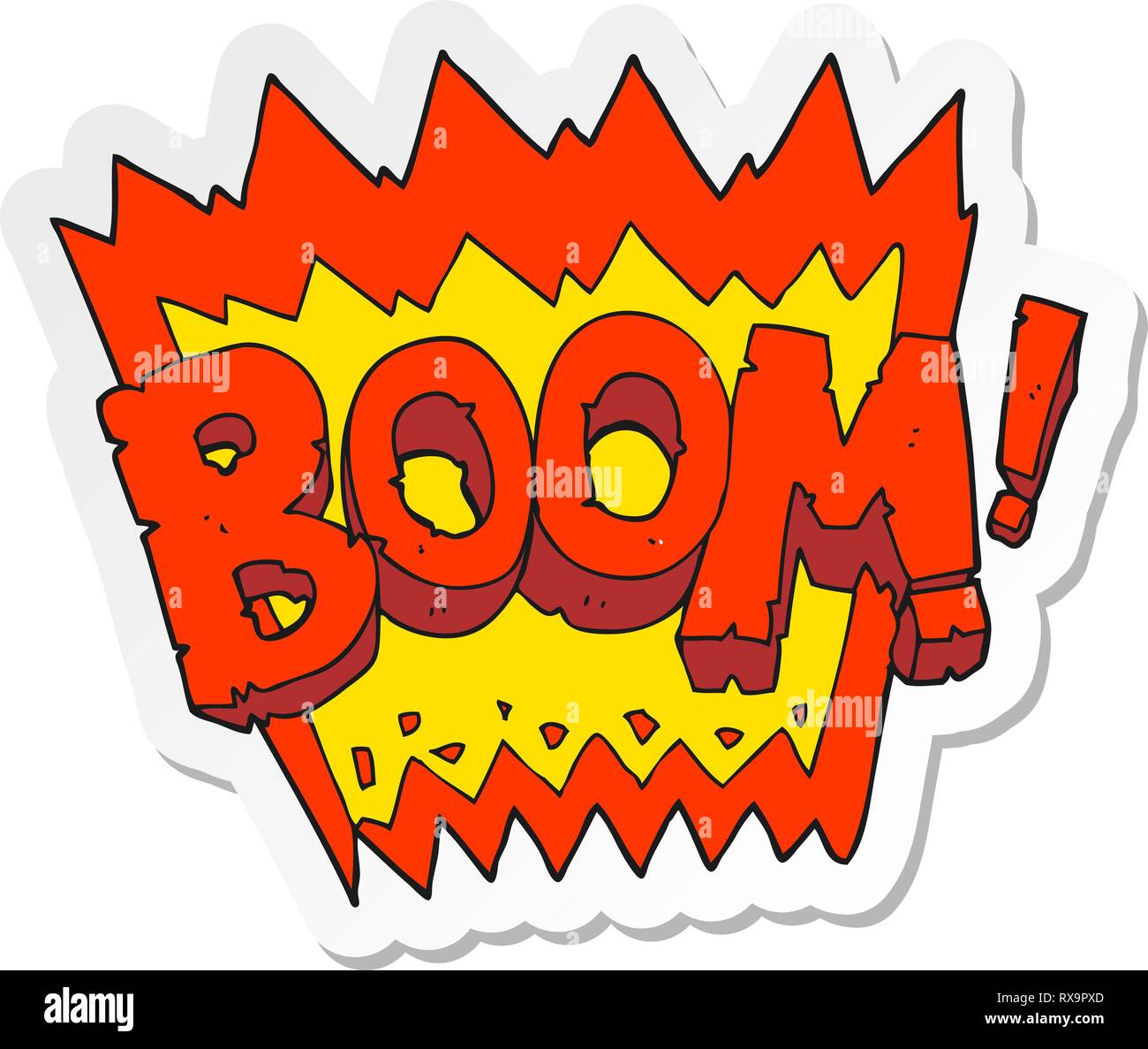 sticker of a cartoon boom symbol Stock Vector Image & Art - Alamy