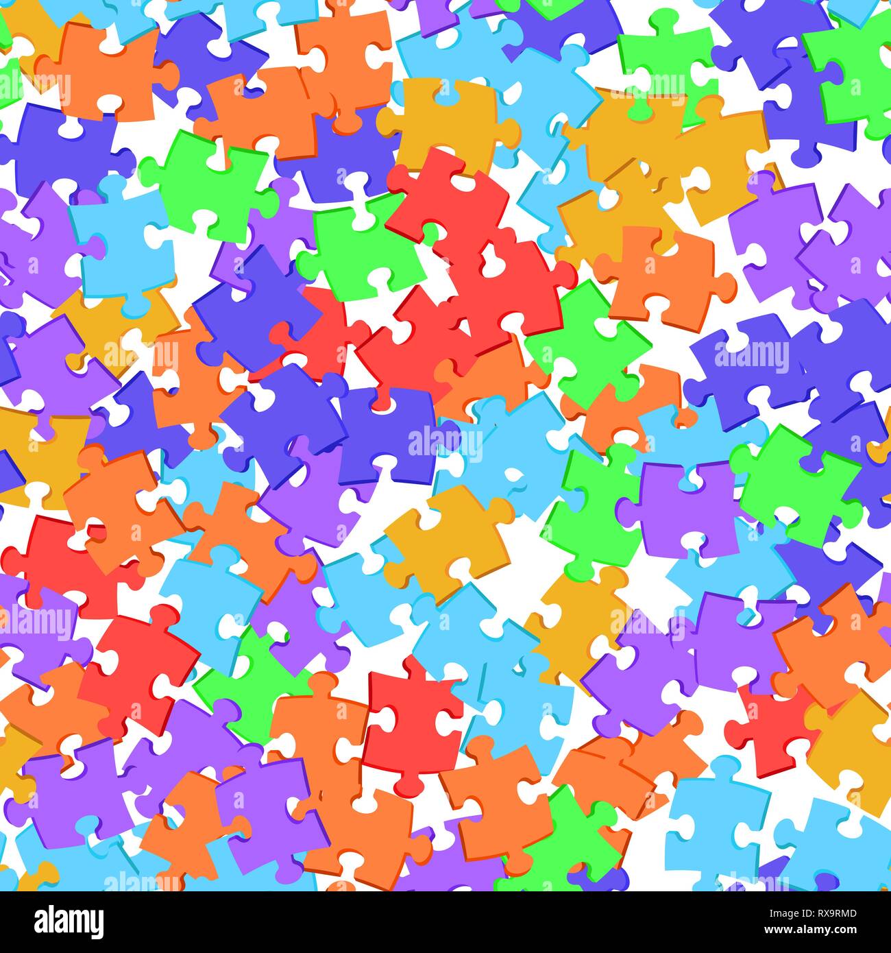 Seamless pattern scattered colored puzzles. Vector illustration Stock ...