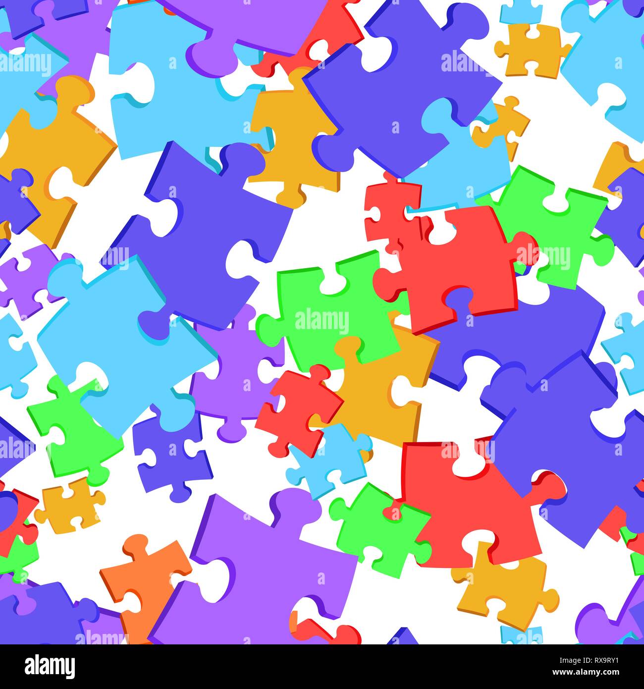 Seamless pattern scattered colored puzzles. Vector illustration Stock ...