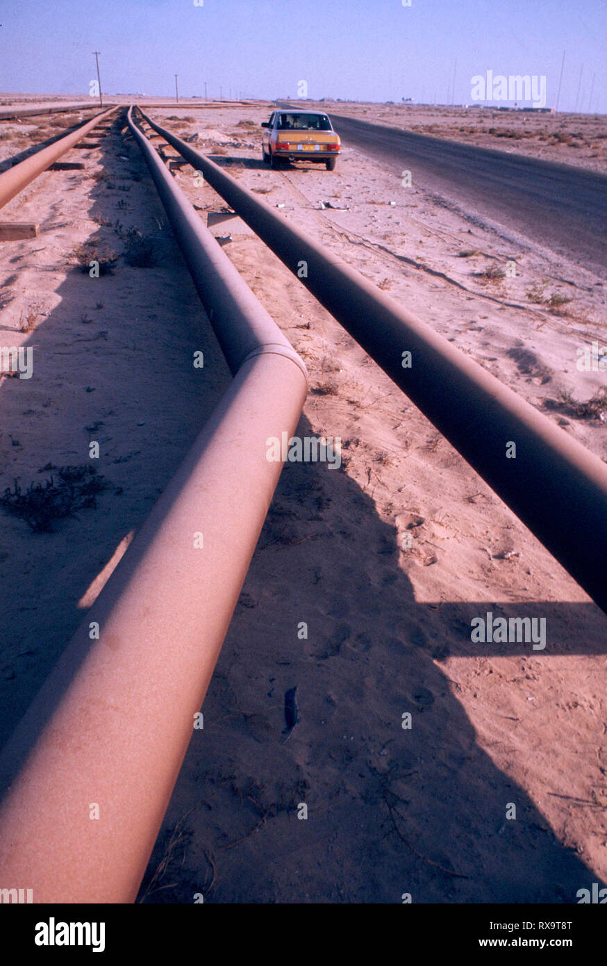 Bahrain, oil pipeline from Saudi Arabia, 1975 Stock Photo - Alamy