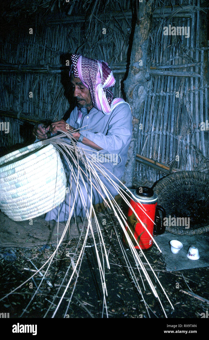 Basket weaver, Bahrain, 1975 Stock Photo - Alamy