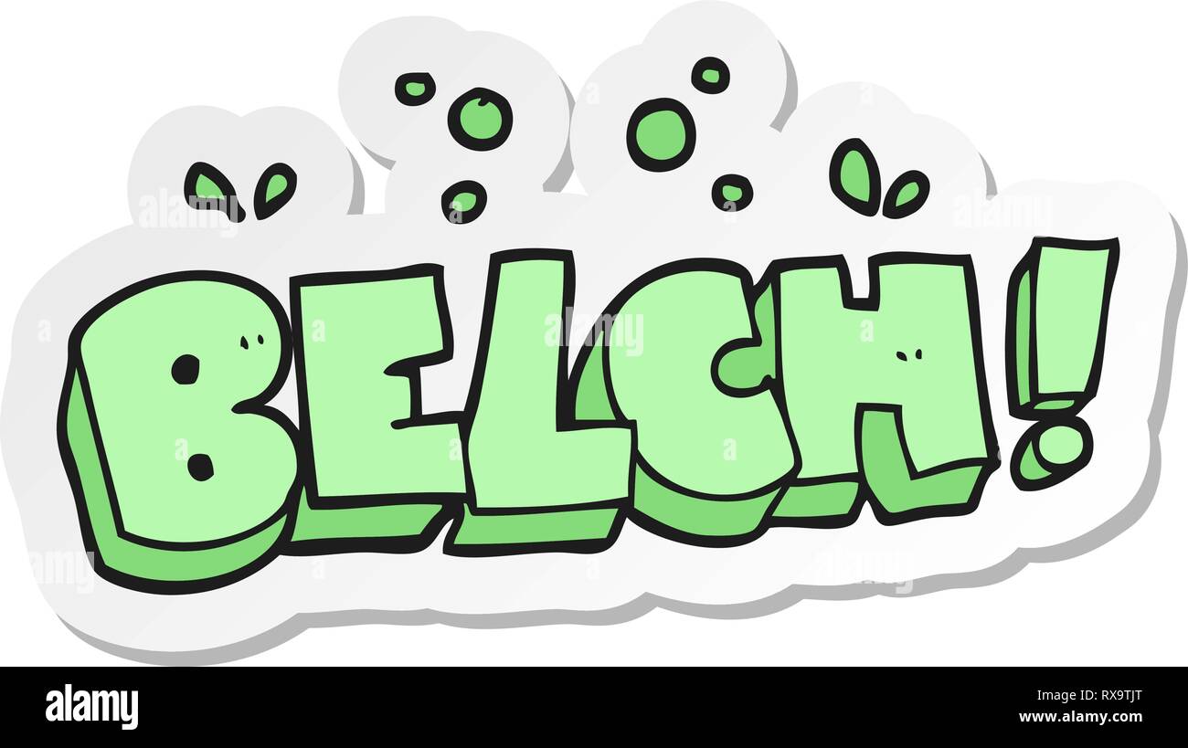 sticker of a cartoon belch text Stock Vector Image & Art - Alamy