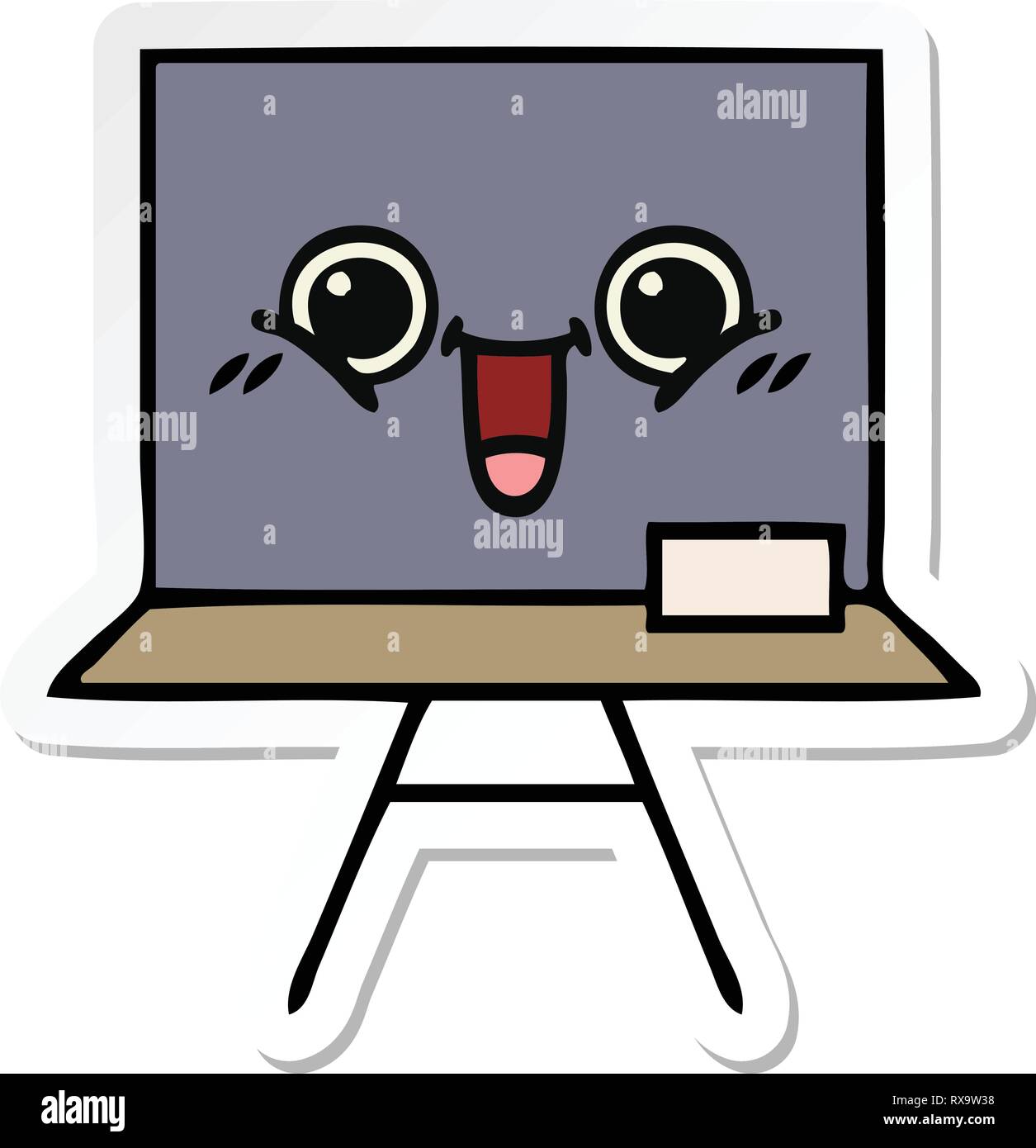 sticker of a cute cartoon chalkboard Stock Vector Image & Art - Alamy