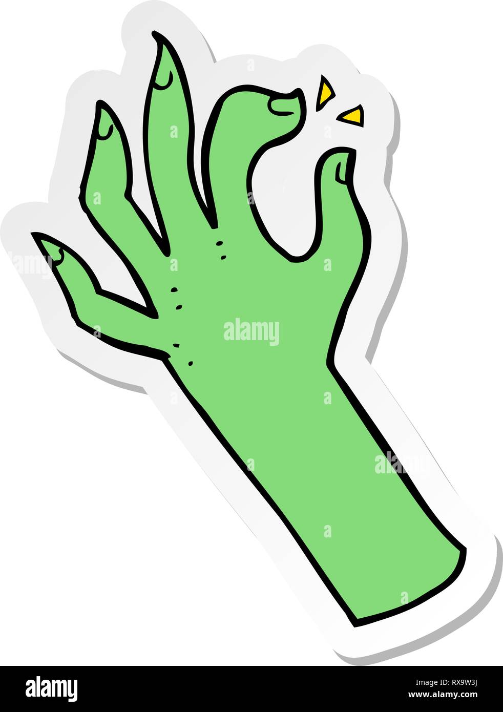 sticker of a cartoon hand symbol Stock Vector Image & Art - Alamy