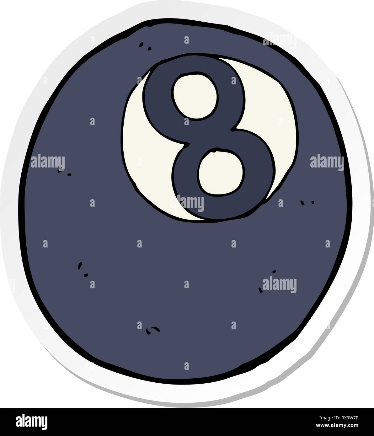 sticker of a cartoon eight ball Stock Vector Image & Art - Alamy