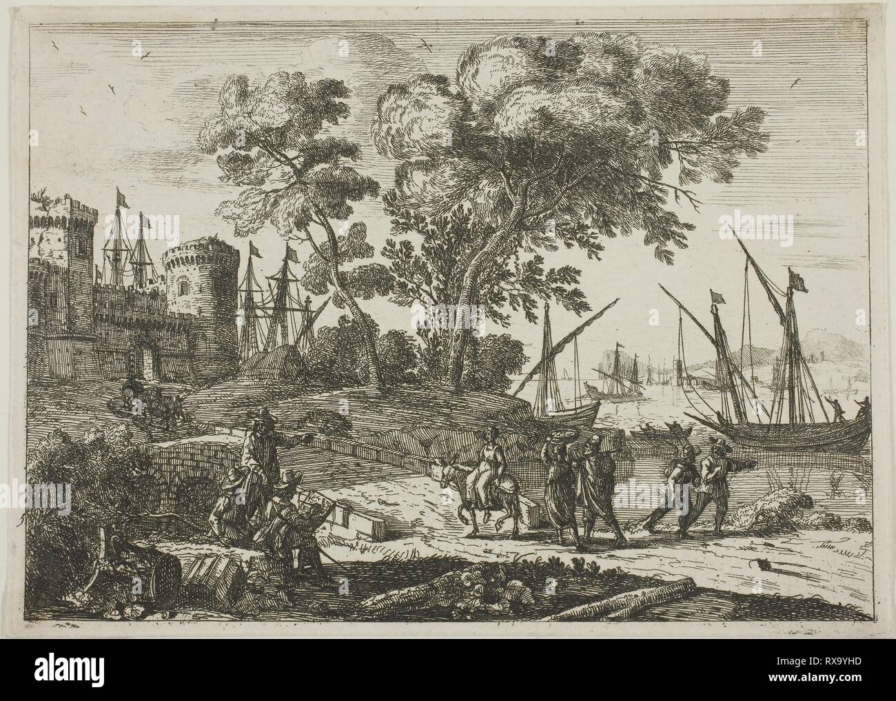 Coast Scene with an Artist Drawing. Claude Lorrain; French, 1600-1682 ...