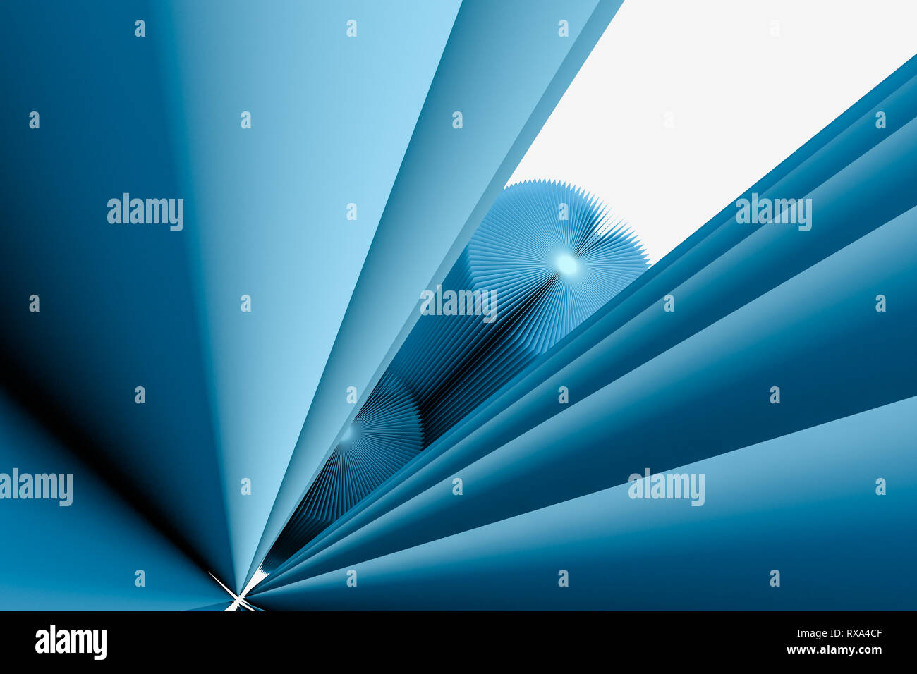 3d rendering, blue cylinder paper graphic Stock Photo - Alamy