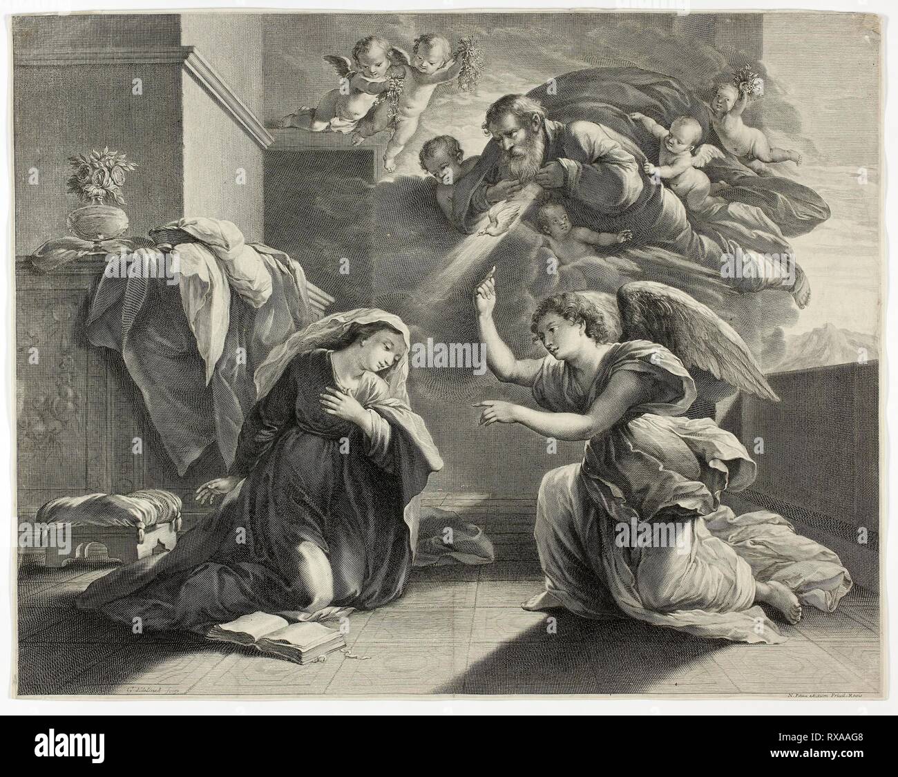 The Annunciation. Gérard Edelinck (French, born Flanders, 1640-1707 ...
