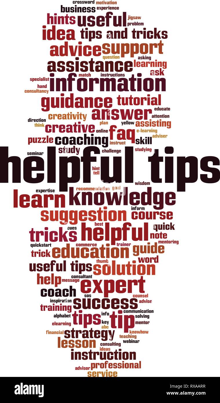 Helpful tips word cloud concept. Vector illustration Stock Vector Image ...