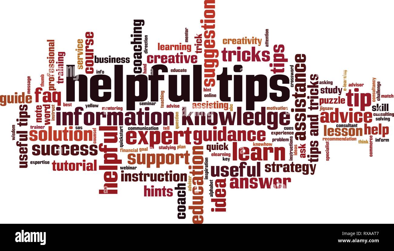 Helpful tips word cloud concept. Vector illustration Stock Vector Image ...