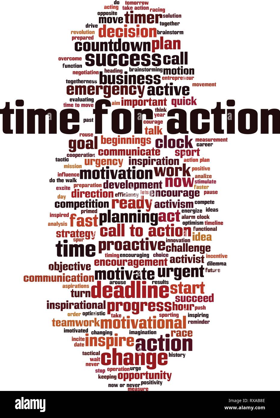 Time for action word cloud concept. Vector illustration Stock Vector ...