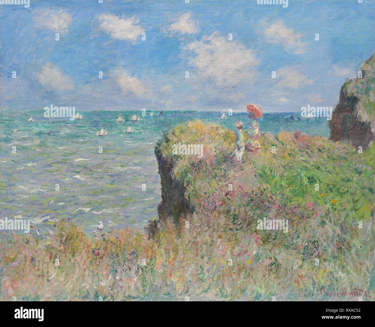Cliff walk at pourville claude monet hi-res stock photography and ...