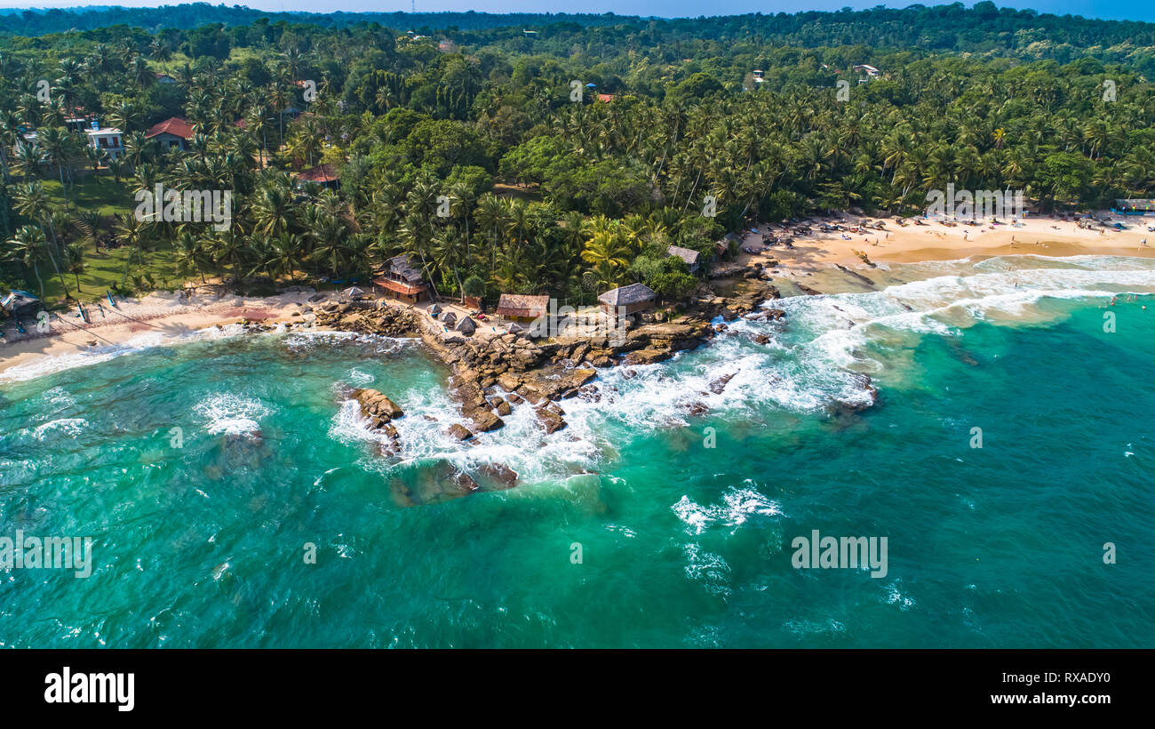Aerial. Goyambokka beach. Tangalle, Sri Lanka Stock Photo - Alamy