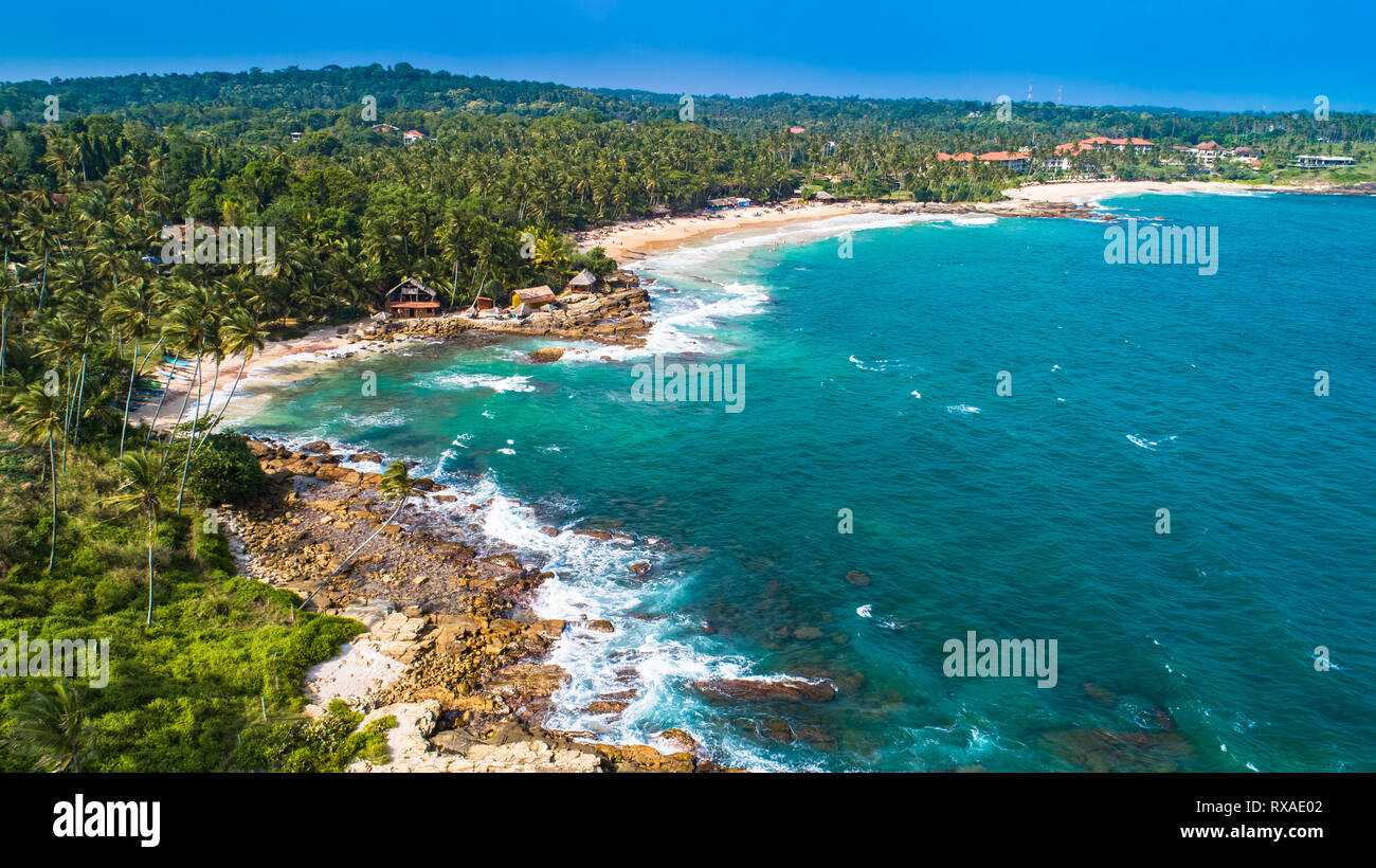 Aerial. Goyambokka beach. Tangalle, Sri Lanka Stock Photo - Alamy