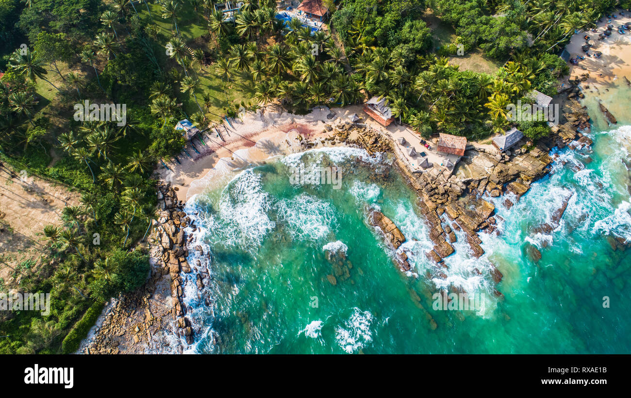 Aerial. Goyambokka beach. Tangalle, Sri Lanka Stock Photo - Alamy