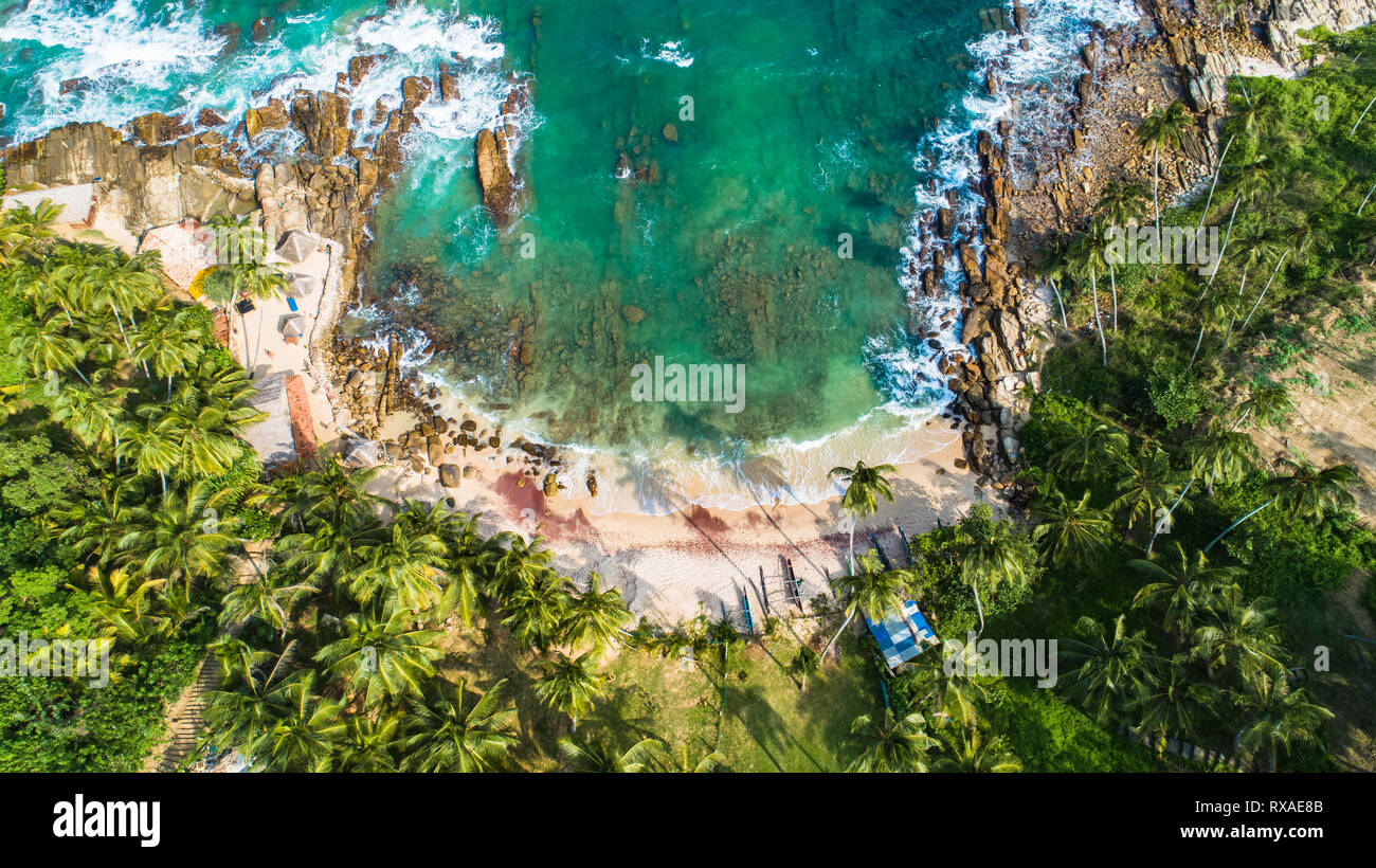 Aerial. Goyambokka beach. Tangalle, Sri Lanka Stock Photo - Alamy