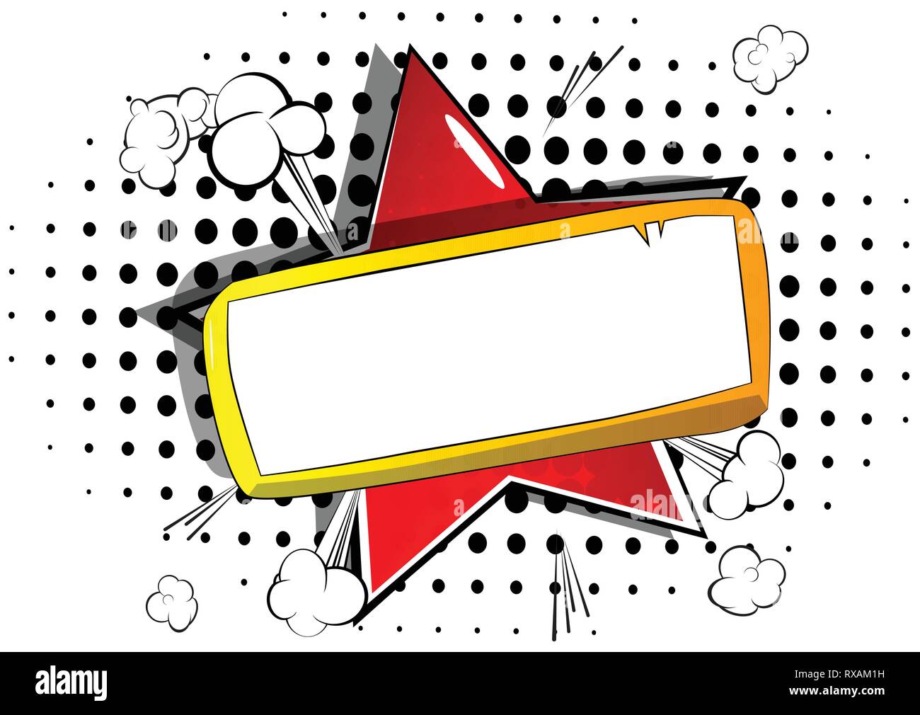 Vector cartoon blank paper on board. Illustrated blank sign on comic ...