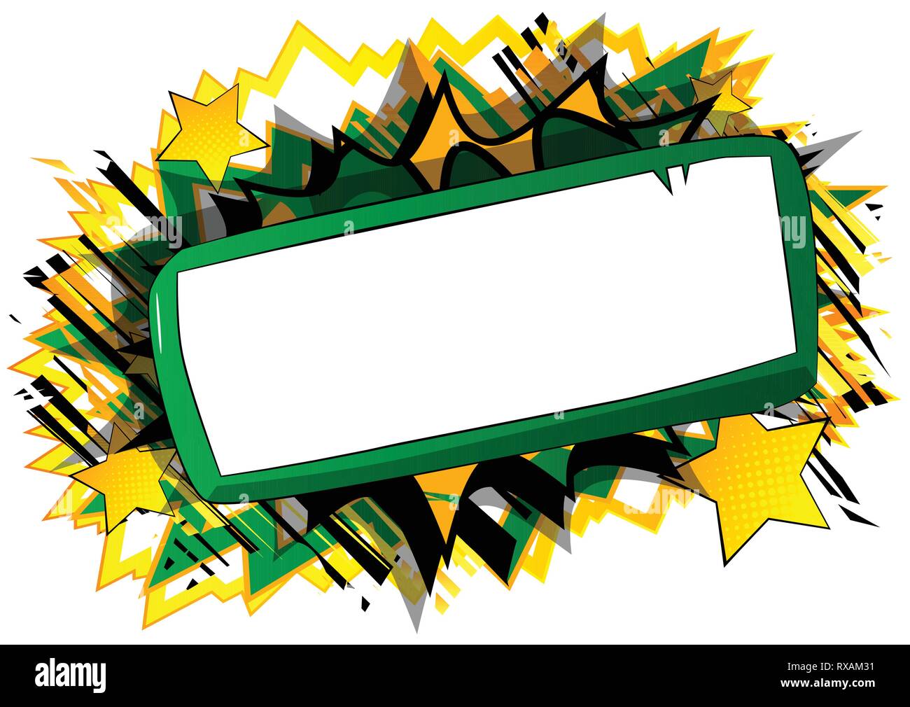 Vector cartoon blank paper on board. Illustrated blank sign on comic ...