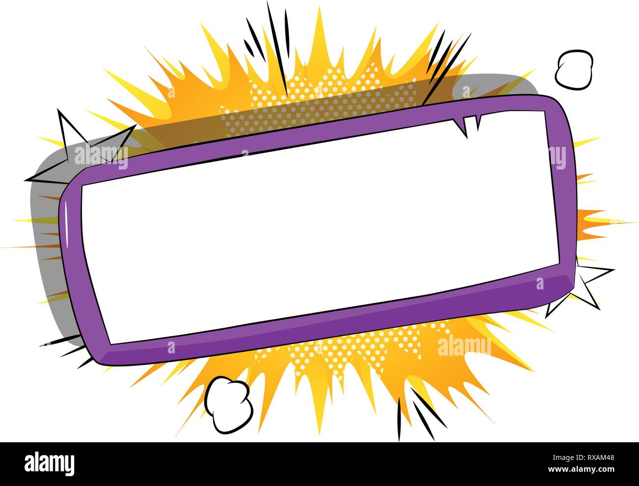 Vector cartoon blank paper on board. Illustrated blank sign on comic ...