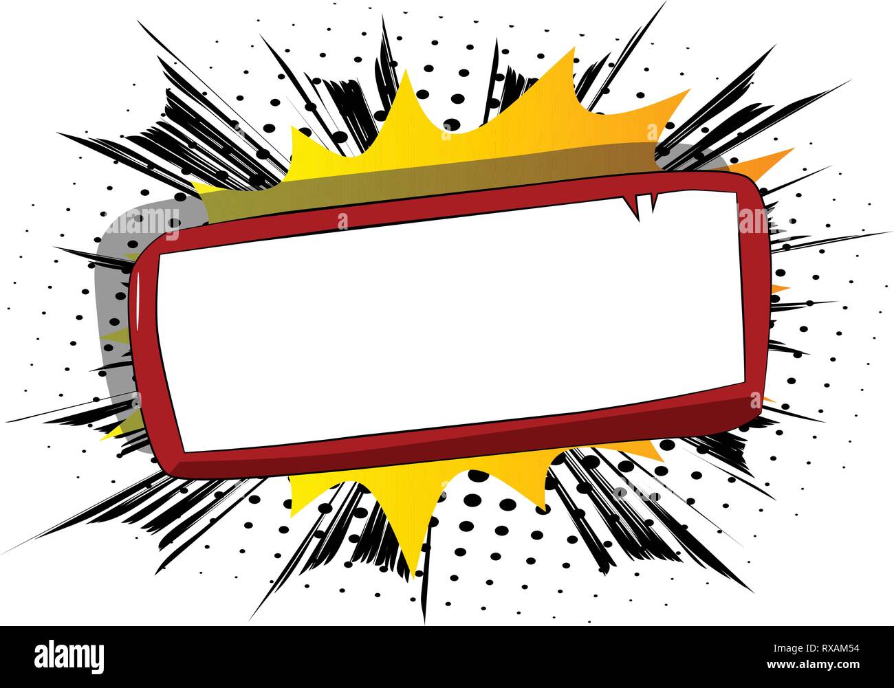 Vector cartoon blank paper on board. Illustrated blank sign on comic ...