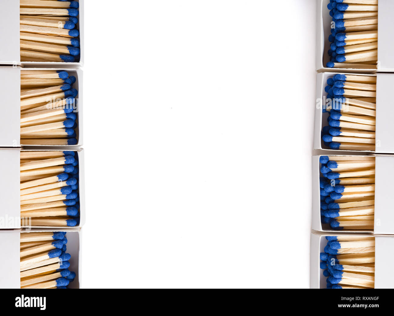 top view opened matchboxes on white with clipping path shaped as a ...