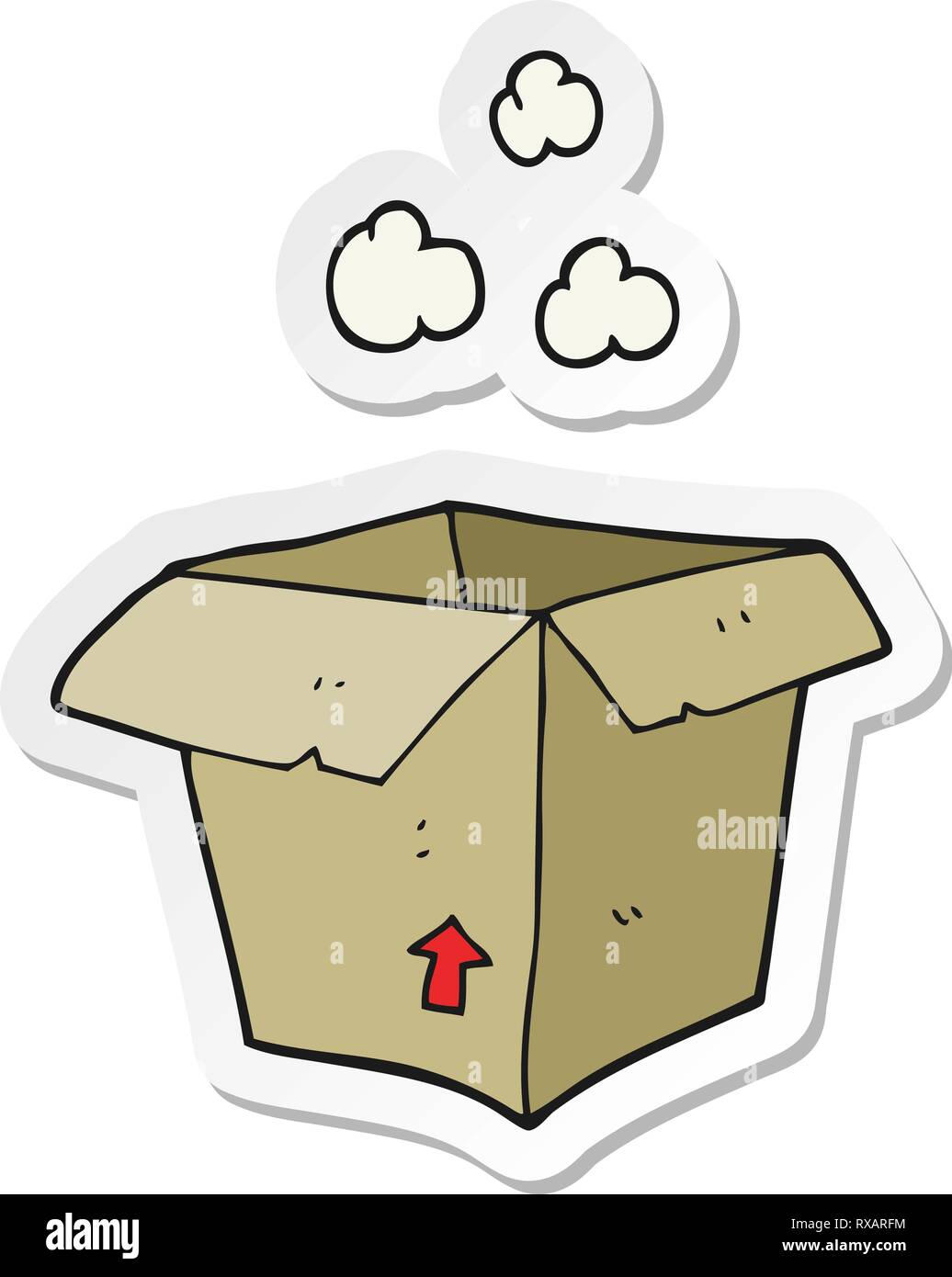 sticker of a cartoon empty box Stock Vector Image & Art - Alamy
