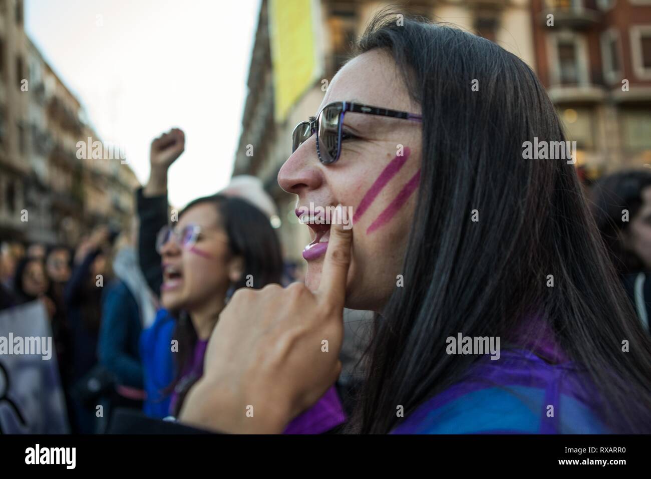 Protesters are shouting slogans while holding during the demonstration ...
