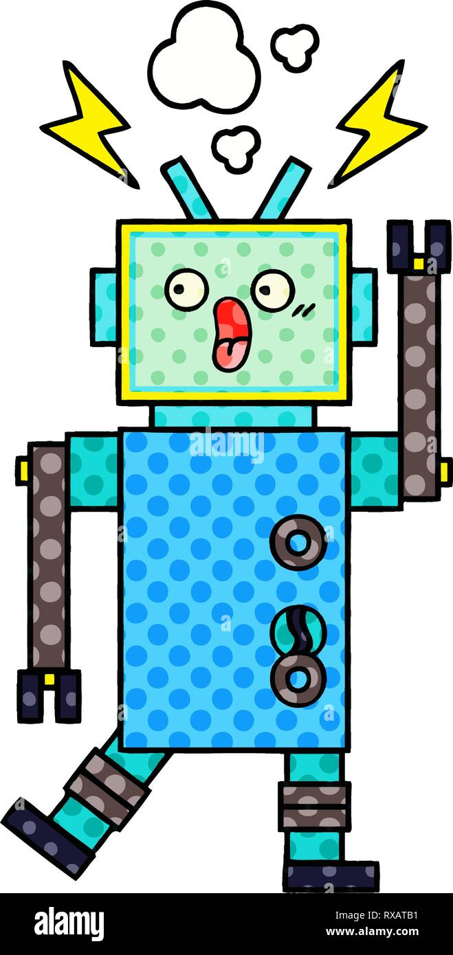 comic book style cartoon of a robot Stock Vector Image & Art - Alamy