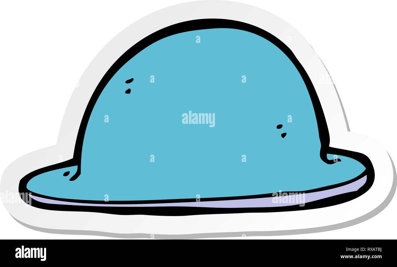 sticker of a cartoon red bowler hat Stock Vector Image & Art - Alamy