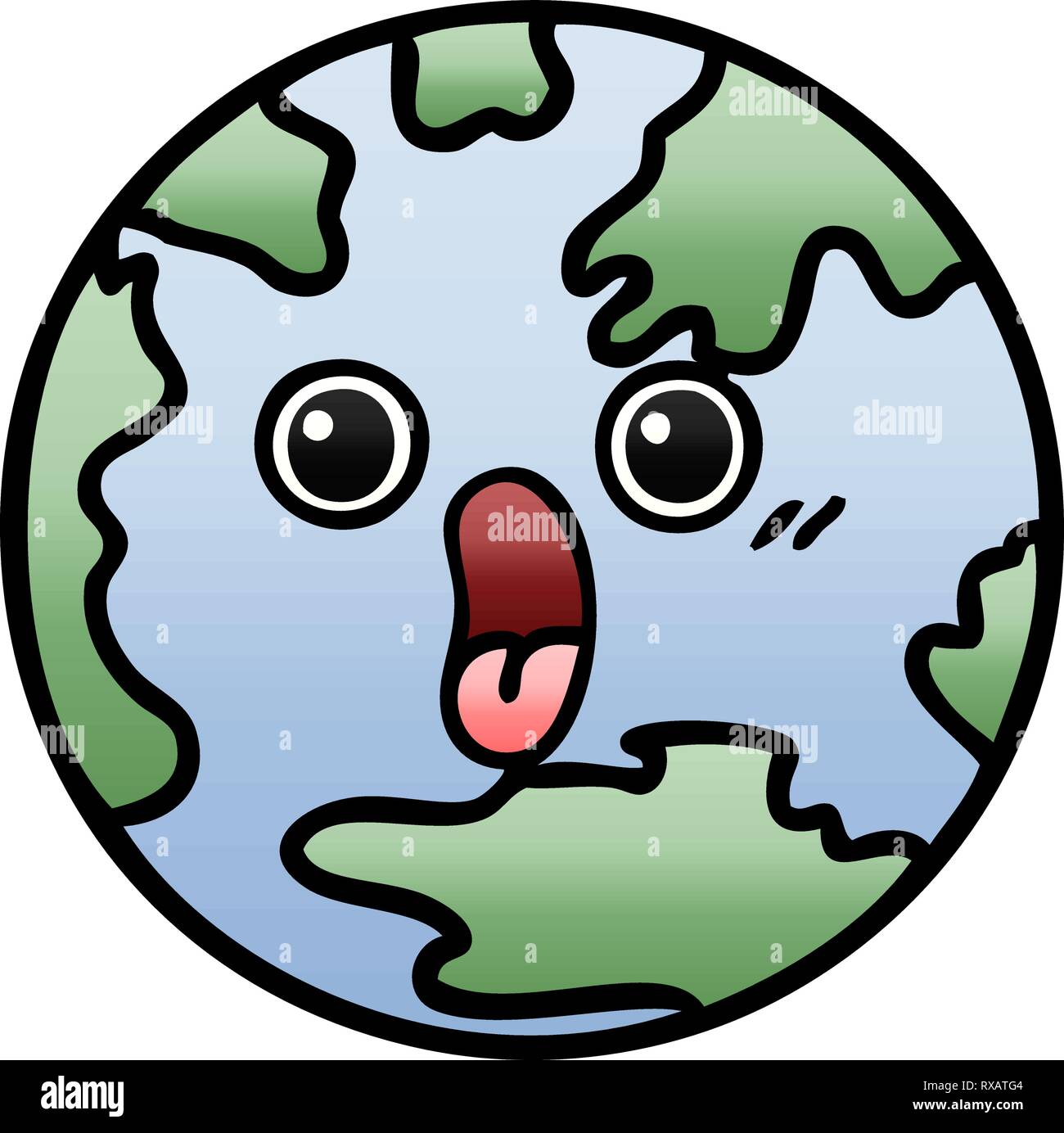 gradient shaded cartoon of a planet earth Stock Vector Image & Art - Alamy