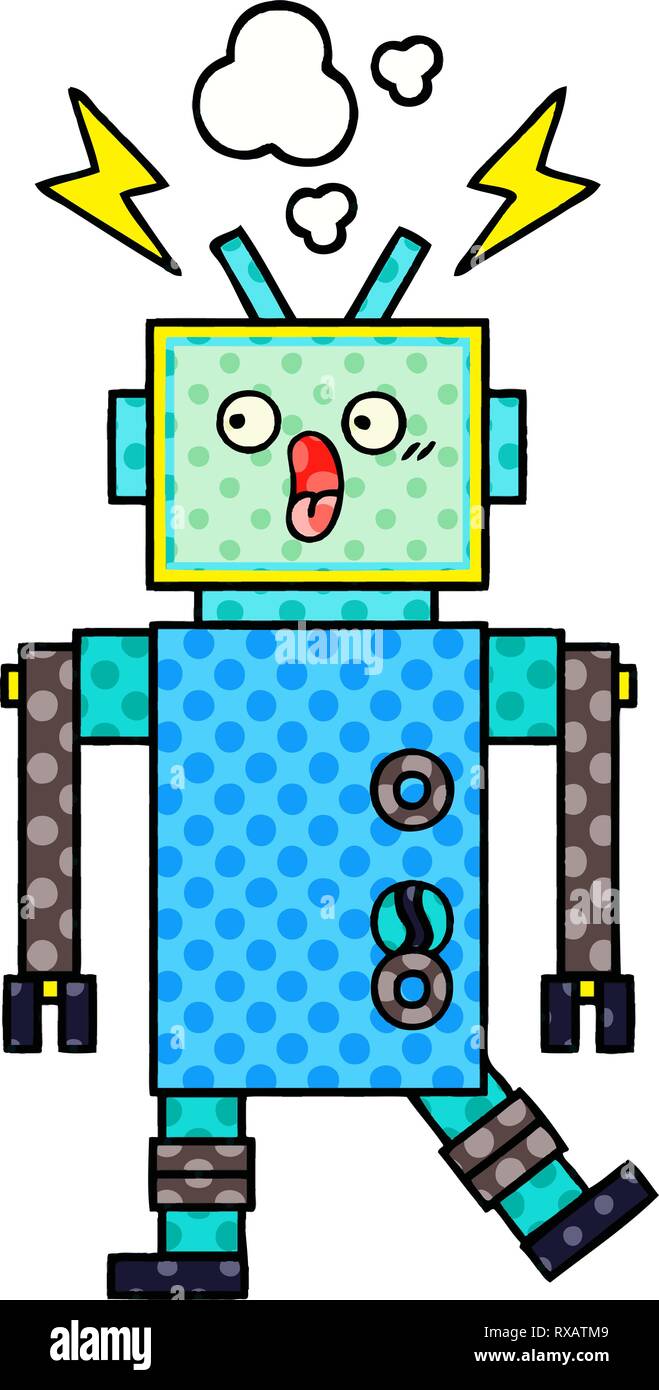 comic book style cartoon of a robot Stock Vector Image & Art - Alamy