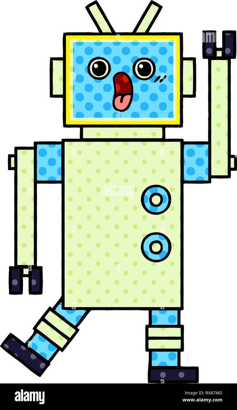 comic book style cartoon of a robot Stock Vector Image & Art - Alamy