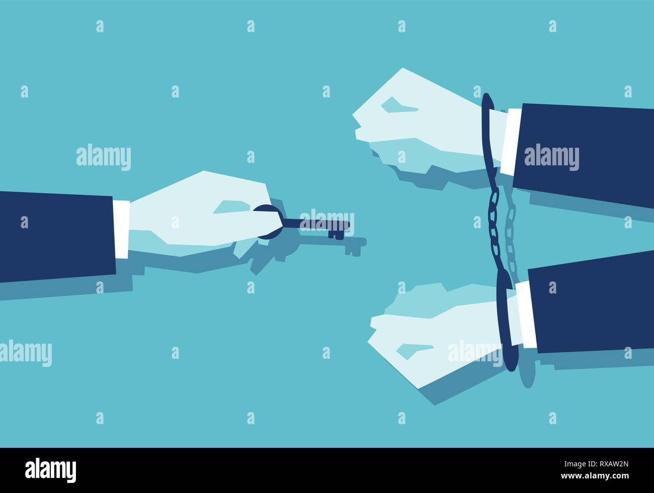 Man in handcuffs flat hi-res stock photography and images - Alamy