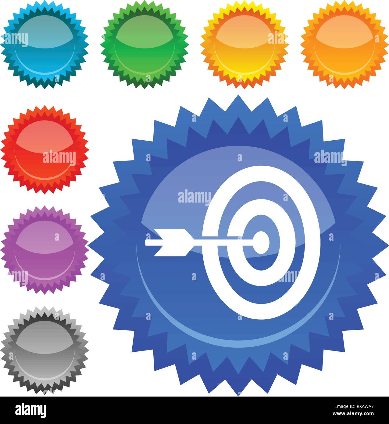 Arrow hitting target at center icon, Precision, accuracy icon Stock ...