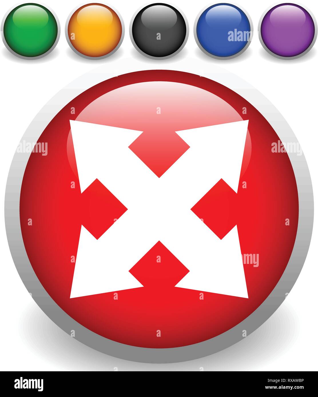 4-way arrow as expand, resize, adjustment, alignment icon Stock Vector ...