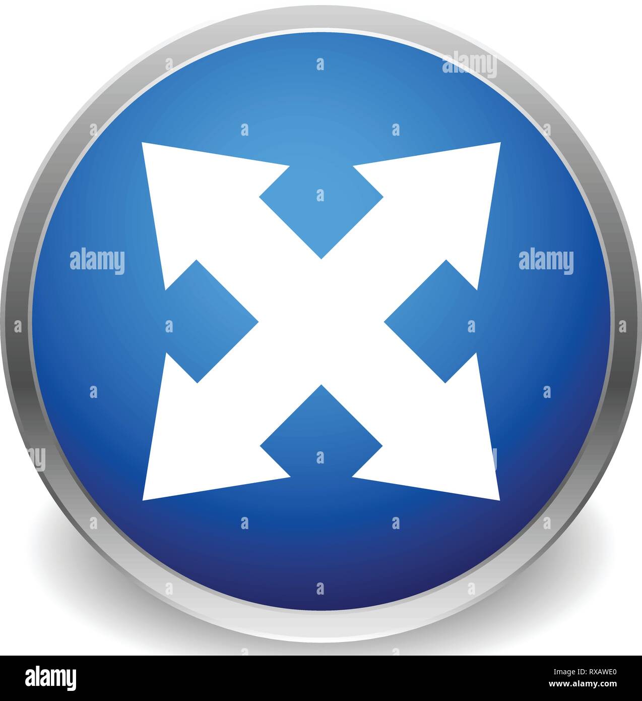 4-way arrow as expand, resize, adjustment, alignment icon Stock Vector Image & Art - Alamy