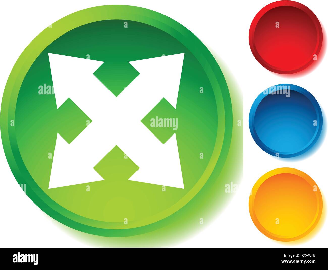 4-way arrow as expand, resize, adjustment, alignment icon Stock Vector ...