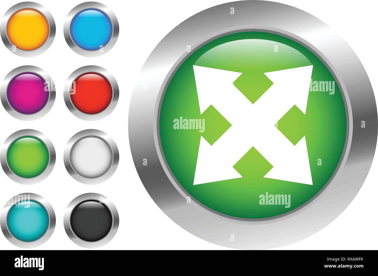 4-way arrow as expand, resize, adjustment, alignment icon Stock Vector ...