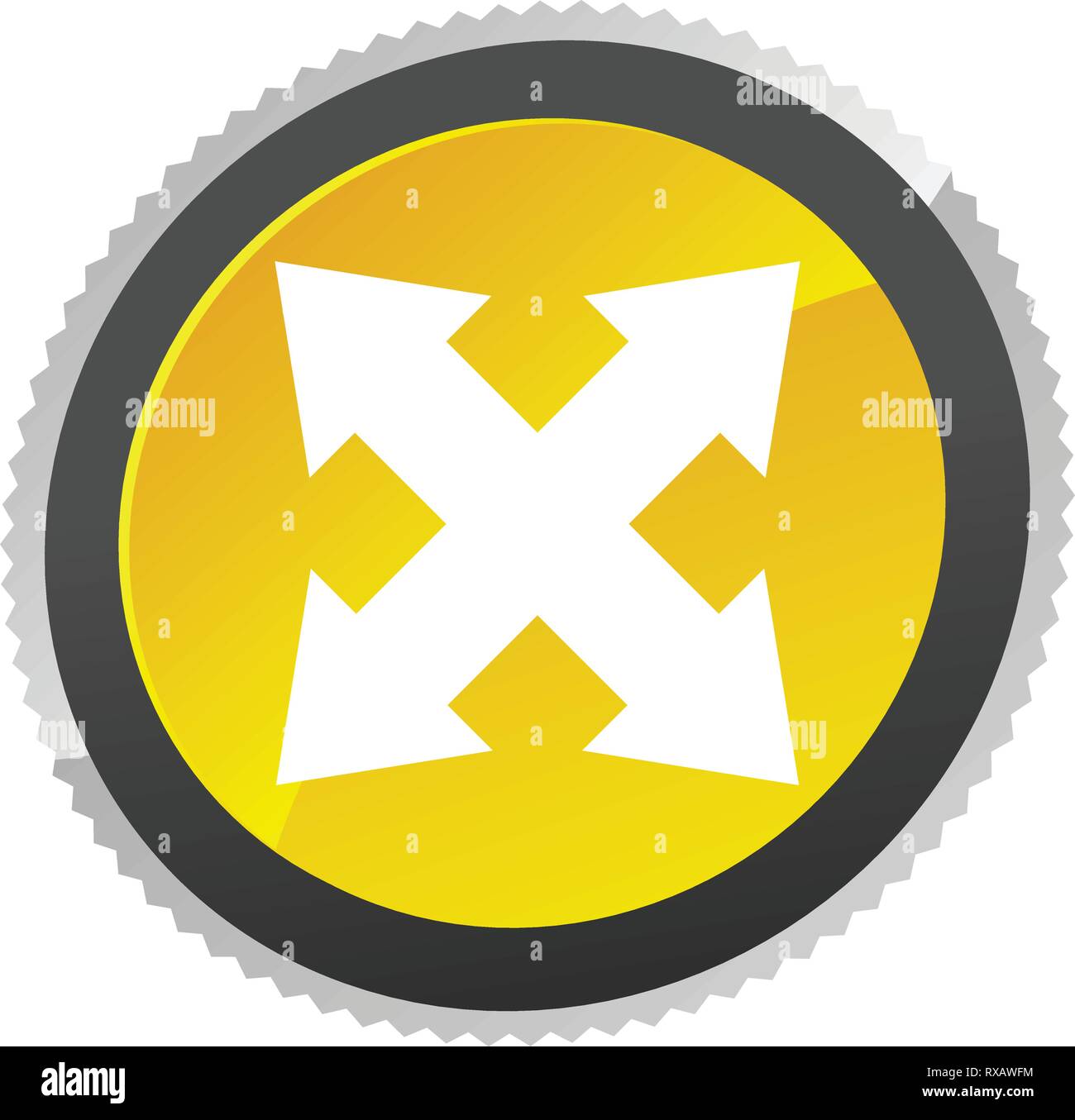 4-way arrow as expand, resize, adjustment, alignment icon Stock Vector ...