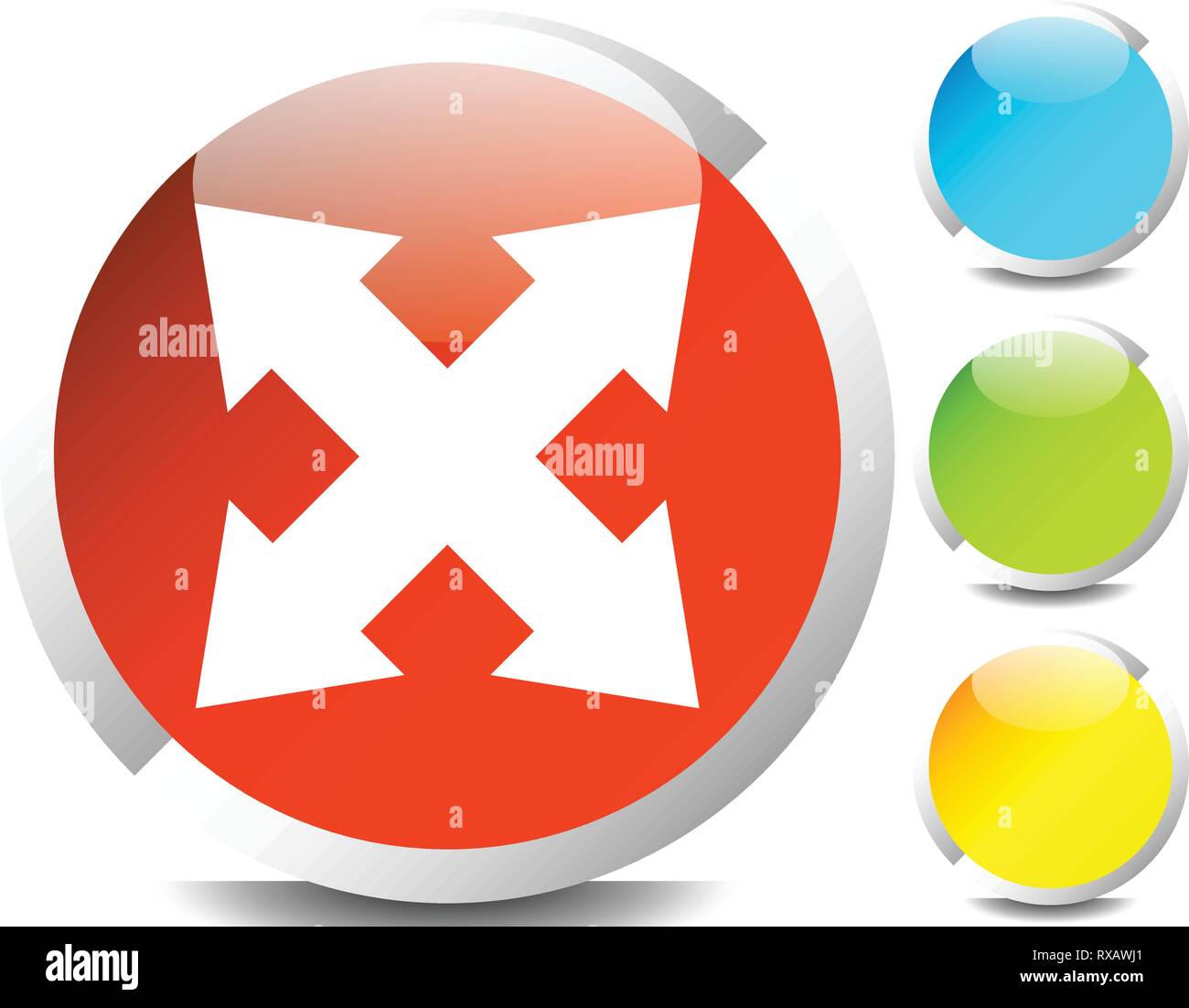 4-way arrow as expand, resize, adjustment, alignment icon Stock Vector ...