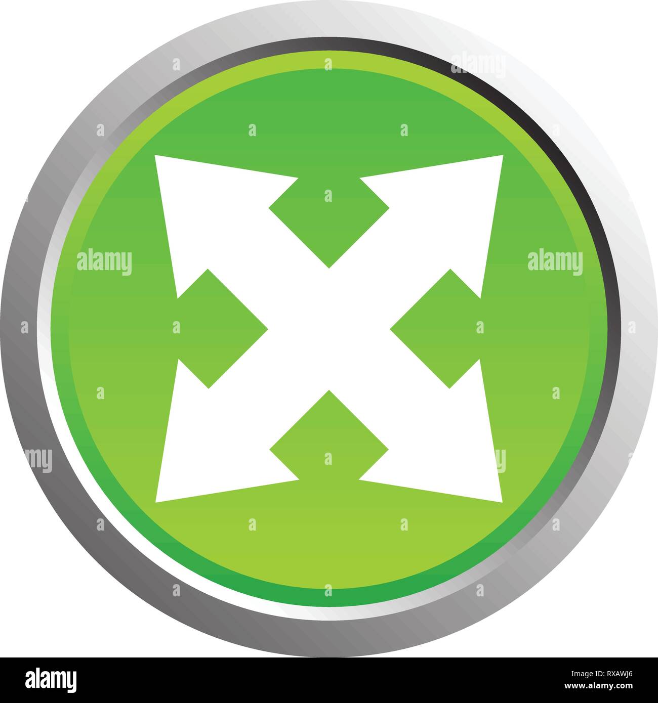 4-way arrow as expand, resize, adjustment, alignment icon Stock Vector ...