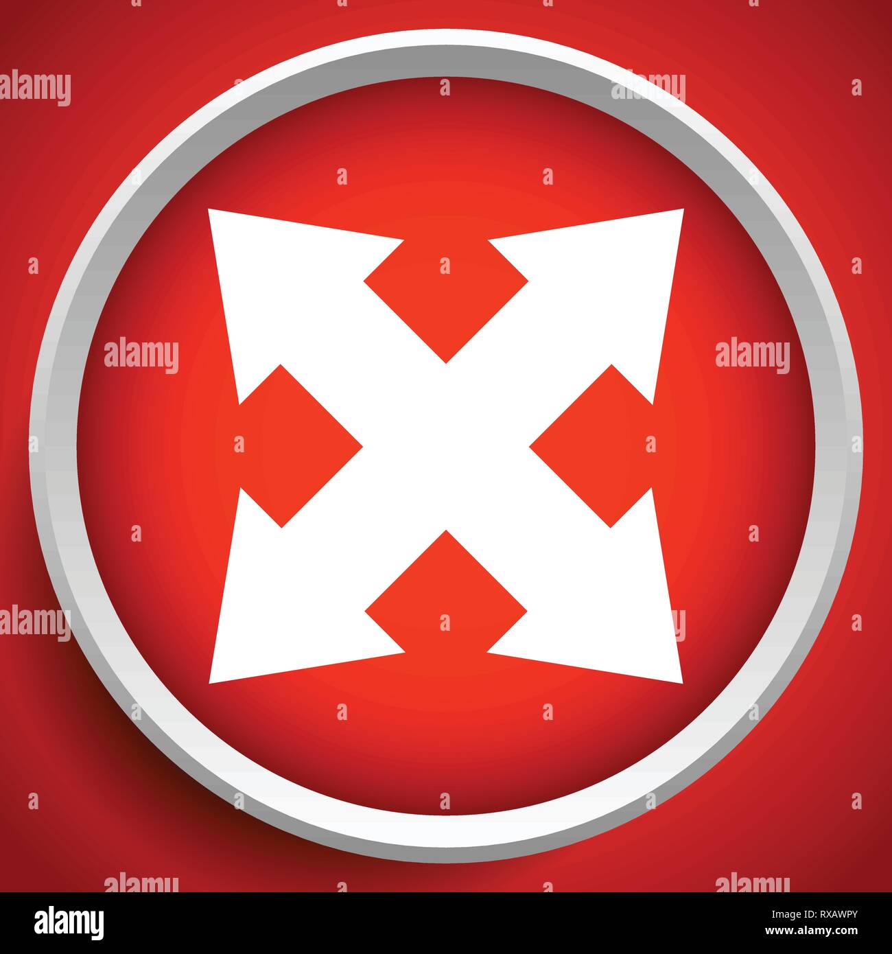 4-way arrow as expand, resize, adjustment, alignment icon Stock Vector ...