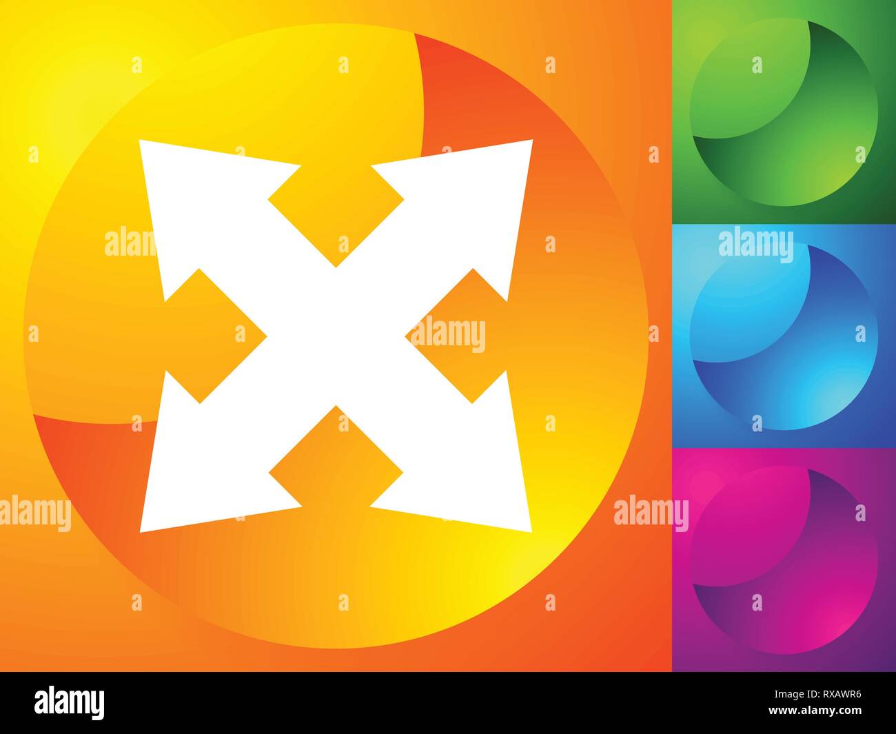 4-way arrow as expand, resize, adjustment, alignment icon Stock Vector ...