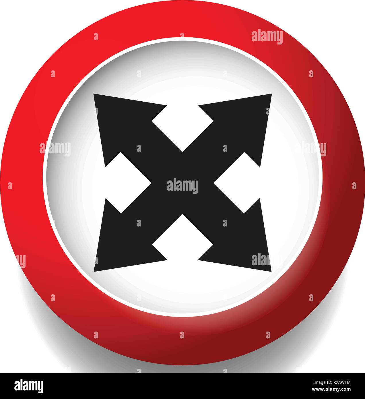 4-way arrow as expand, resize, adjustment, alignment icon Stock Vector ...