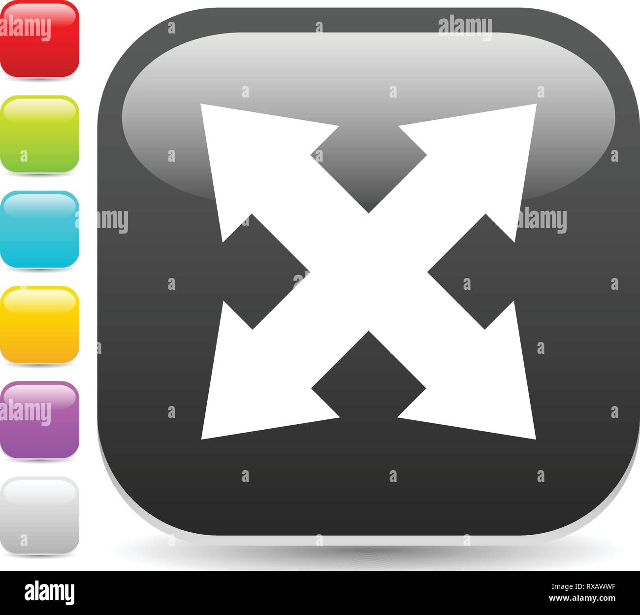 4-way arrow as expand, resize, adjustment, alignment icon Stock Vector ...