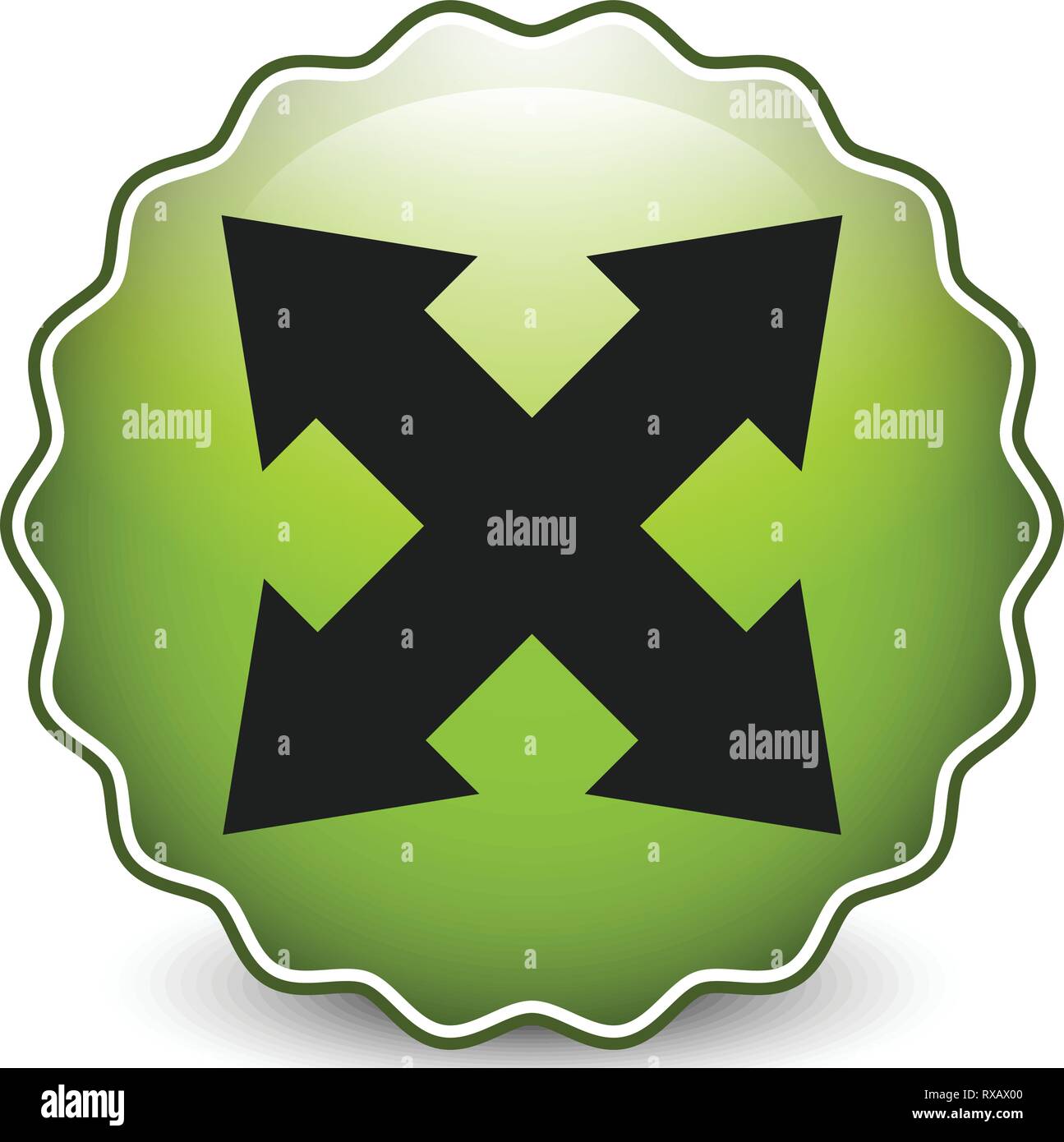 4-way arrow as expand, resize, adjustment, alignment icon Stock Vector ...