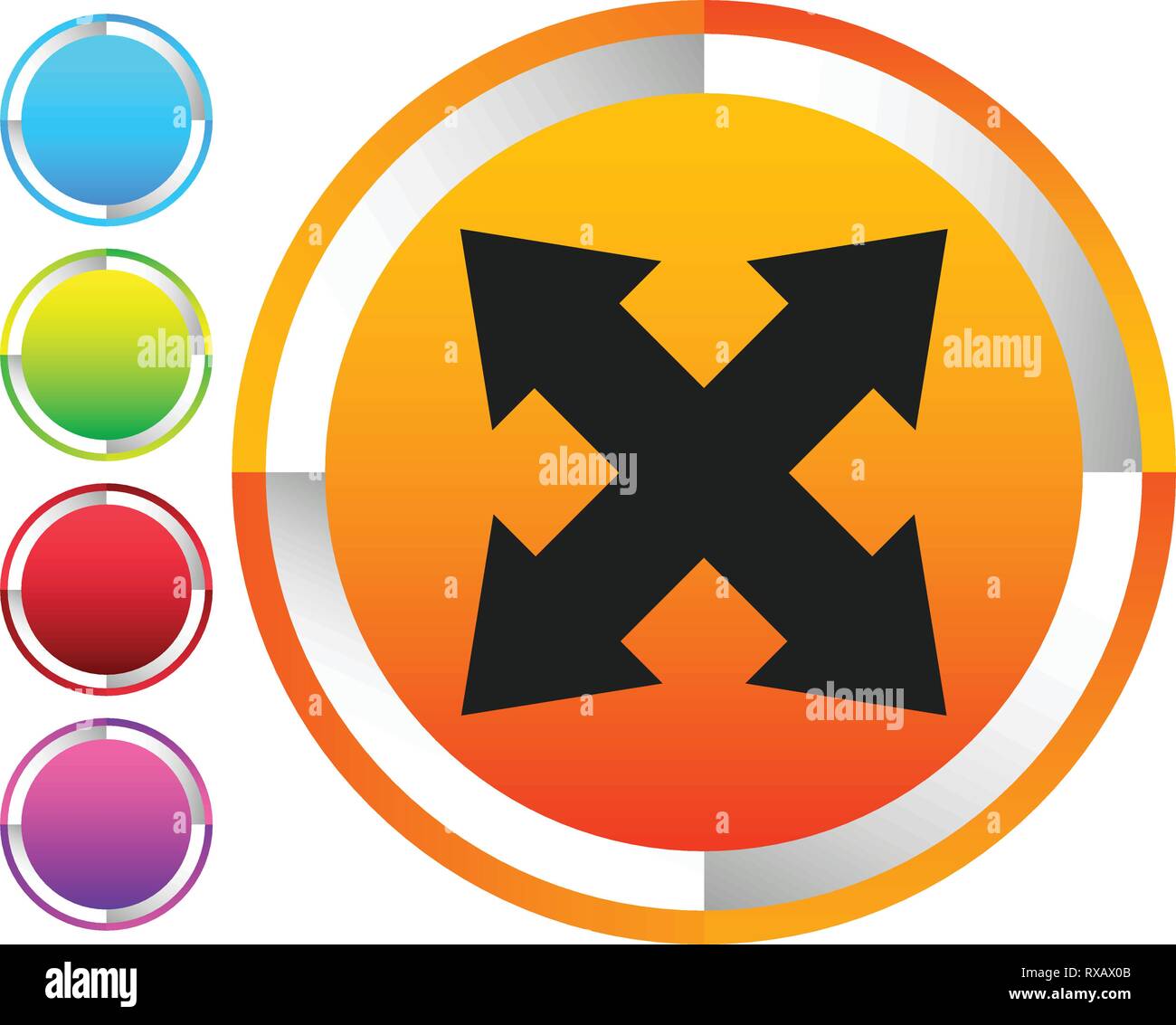 4-way arrow as expand, resize, adjustment, alignment icon Stock Vector ...